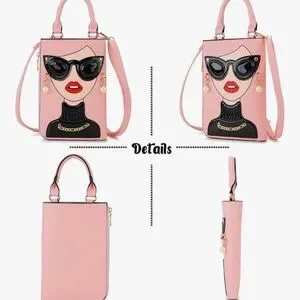 Bags | Chic Face Pink Designer Handbag | Poshmark
